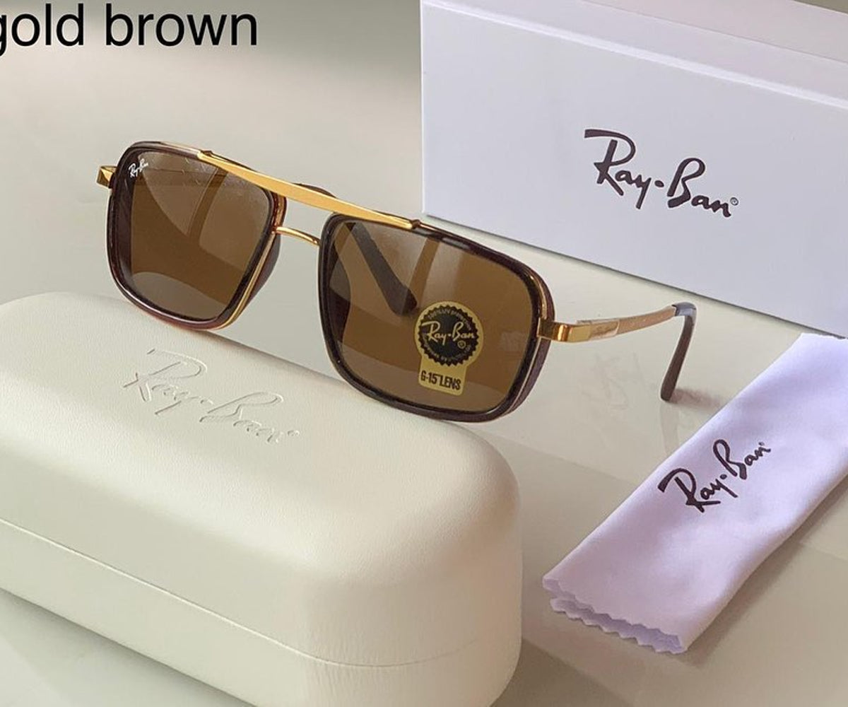 Ray-Ban RB Stylish Super Hit Brown & Gold 4413 Square Causal Latest Ma ...
