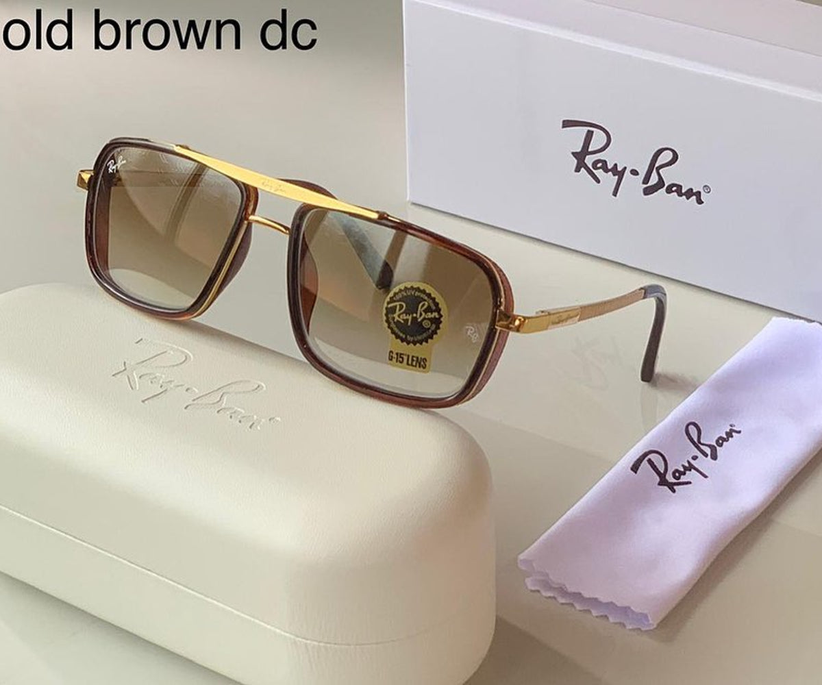 Ray-Ban RB Stylish Super Hit Brown Shade & Gold 4413 Square Causal Lat ...